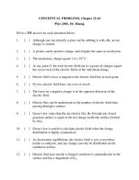 Conceptual Problems from Chapter 24 - Principles of Physics II | PHYS 2401 - Docsity