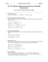Homework 5 Questions on Discrete Mathematics Structures | CS 173 - Docsity