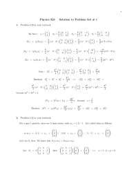 Solutions to Problem Set 1 - Quantum Mechanics | PHYS 325 - Docsity