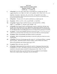Past Exam 1 - Probability for Engineering Applications - Fall 2001 ...