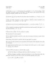 Examination 3 with Solution - Calculus II | MAC 2312 - Docsity