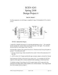 Design Project 6 - Computer Architecture | ECEN 4243 - Docsity