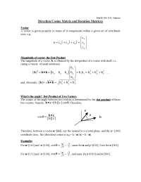Direction Cosine Matrix and Rotation Matrices | MSE 280 - Docsity