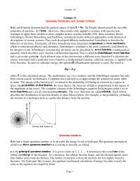 Quantum Mechanics and Atomic Orbitals - General Chemistry I | CHEM 102 ...