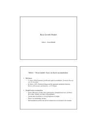 Basic Growth Model: Solow-Swan Model in Macroeconomics I | ECON 562 ...