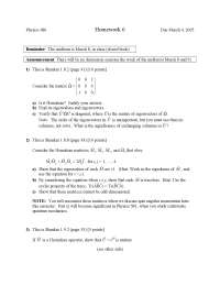 4 Practice Questions on Quantum Physics I - Homework 6 | PHYS 486 - Docsity