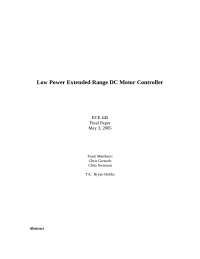 Low power Extended range DC Motor Controller - Project | ECE 445 - Docsity