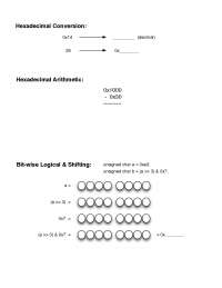 Hexadecimal Conversion, Hexadecimal Arithmetic - Notes | CS 232 - Docsity