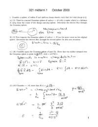 Midterm Exam 1 Questions with Solutions - Electromagnetism | PHYS 321 | Exams Electromagnetism ...