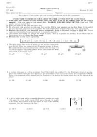Exam 2 Questions | Physics with Calculus I | PHY 2048 - Docsity