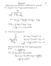 Examination III Solutions - Physics with Calculus 1 | PHY 2048 - Docsity