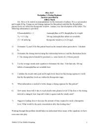 Assignment 1 Designing a Dosing Region - Dosing Optimization 1 | PHA 5127 - Docsity