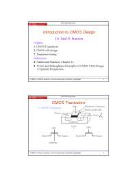 Introduction to CMOS Design - Digital ASIC Design | ECE 520 - Docsity