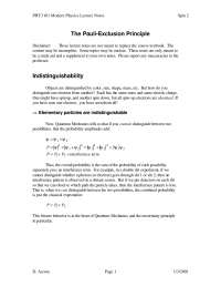 The Pauli Exclusion Principle in Modern Physics | PHY 3101 - Docsity