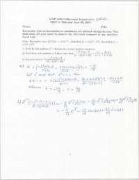 Exam # 2 with Solution - Differential Equation | MAP 2302 - Docsity