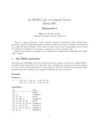 Homework 3 on Logic in Computer Science | 22C 196 - Docsity