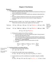 General Chemistry I - Review Sheet | CHEM 131 - Docsity