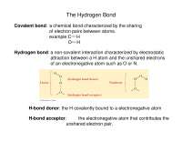 Lecture Handout on Hydrogen Bonding - Elements of Biological Chemistry ...
