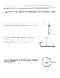 Answer Key for Quiz 3 - Foundations of Physics I | PHYS 2305 - Docsity