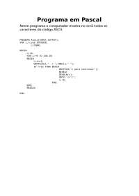 Programa Pascal - programa de pascal simples - Docsity