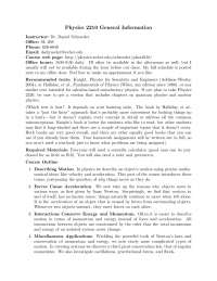 General Information of Fundamentals of Physics - Assignment | PHYS 2210 - Docsity
