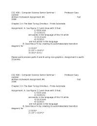 The New Turing Omnibus Finite Automata - Assignment 6 | CSC 490 - Docsity