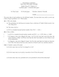 Sample Exam on QL Introduction To Statistics | MATH 1040 - Docsity