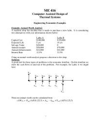 Examples of Engineering Economics - Computer Design of Thermal System ...