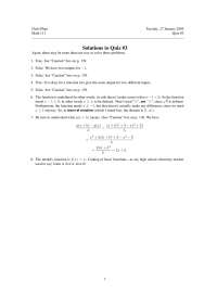 Solutions to Quiz 3 - College Algebra | MATH 111 - Docsity