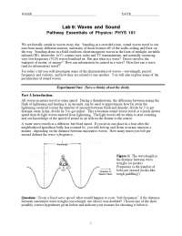 Lab 9: Waves and Sound Pathway Essentials of Physics | PHYS 101 - Docsity