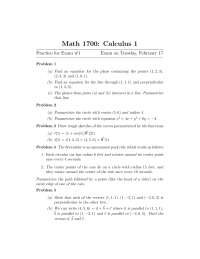 Practice for Exam 1 - Calculus I, Science and Engineering | MATH 1700 ...