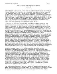 History of the United States till 1877 - Lecture Notes | HST 121 - Docsity