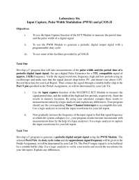 Laboratory Six Input Capture, Pulse Width Modulation and C and OS-II | ECE 4510 - Docsity