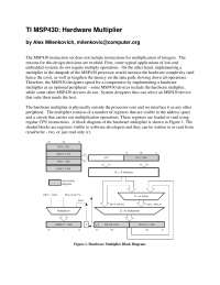 Hardware Multiplier – Lecture Handout | CPE 323 - Docsity