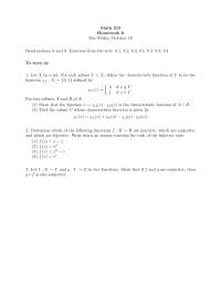 Homework 6 - Introduction to Advanced Mathematics | MATH 215 - Docsity