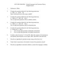 9 Questions on Formal Language and Automata Theory - Exam 2 | COT 4420 | Exams Computer Science ...