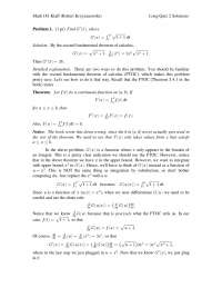 Second Fundamental Theorem of Calculus - Calculus II | MATH 181 - Docsity