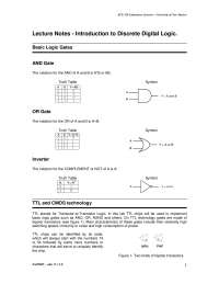 Notes on Basic Logic Gates - Computer Logic Design | ECE 238L - Docsity