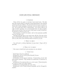 Final Exam Checklist - Elementary Linear Algebra | MATH 2270 - Docsity