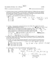 Introduction to Statistics - Solved Quiz Answer | STAT 1222 - Docsity