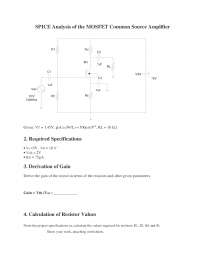 SPICE Analysis of the MOSFET Common Source Amplifier | ECGR 3131 - Docsity