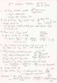 Midterm Exam 2 with Solutions | General Physics I | PH 101 - Docsity