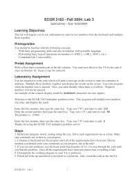 Subroutines - Computer Organization - Laboratory 3 | ECGR 3183 - Docsity