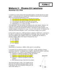 Midterm 2 Solutions - Introductory Physics I | PHY 231 - Docsity