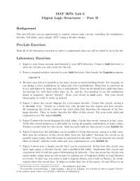 Digital Logic Structures Part 2 - Laboratory 6 | MAT 3670 - Docsity