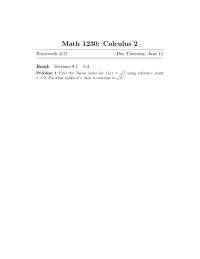 Taylor Series - Calculus II - Homework 17 | MATH 1230 - Docsity