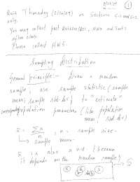 Sampling Distribution - Handwritten Notes | STAT 1222 | Study notes ...