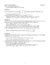 Practice Exam 2 with Solutions - Applied Linear Algebra | MATH 310 - Docsity
