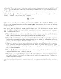 Multivariable Calculus Review Sheet for the Exam | MTH 234 - Docsity