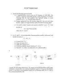 Practice Exam 2 - Communication Systems | ECE 457 - Docsity